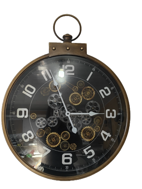 Brush Bronze Metal Rotating Gears Wall Clock - Peterson Housewares ...