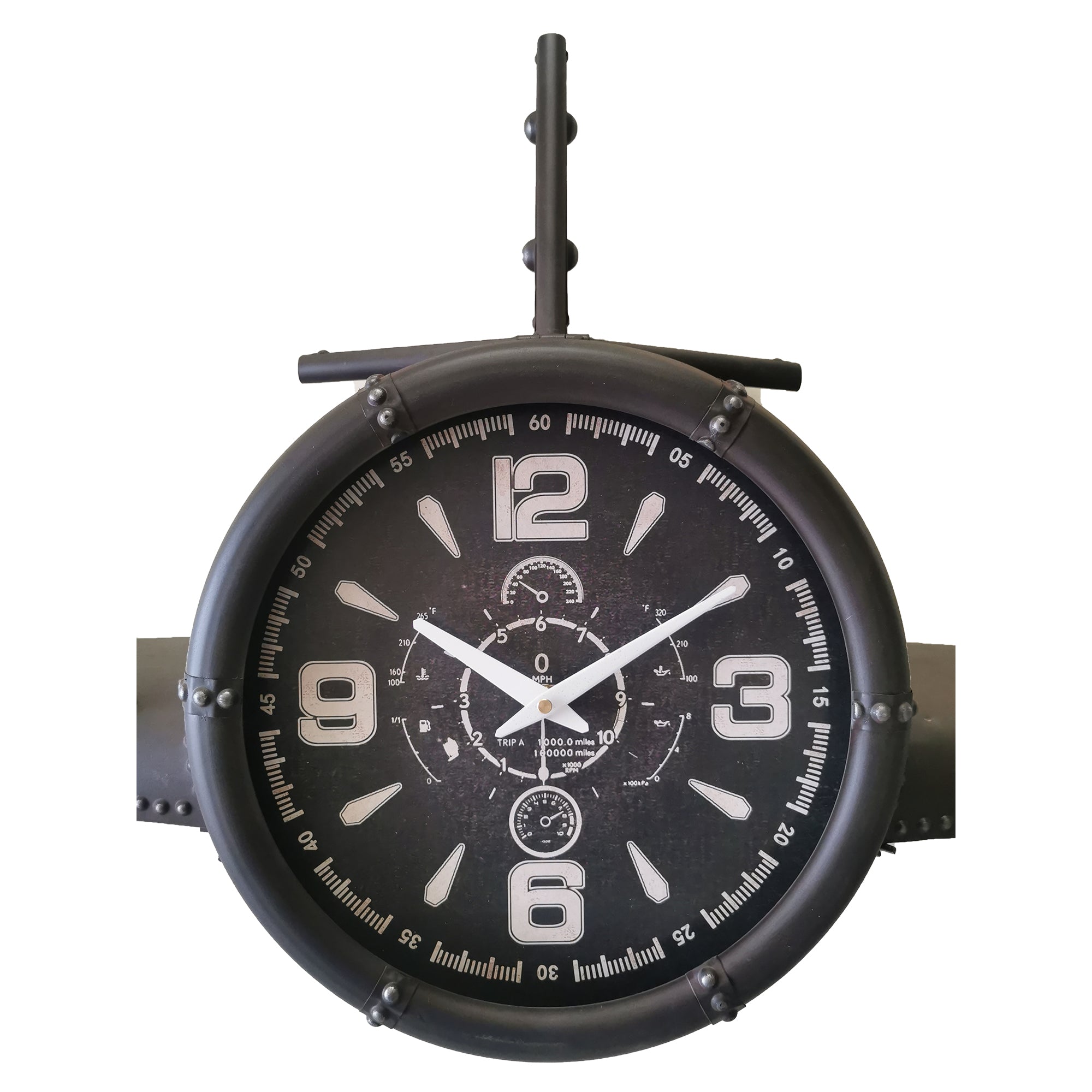 Large Rustic Vintage Fighter Wall Clock - Metal (large) - Peterson ...